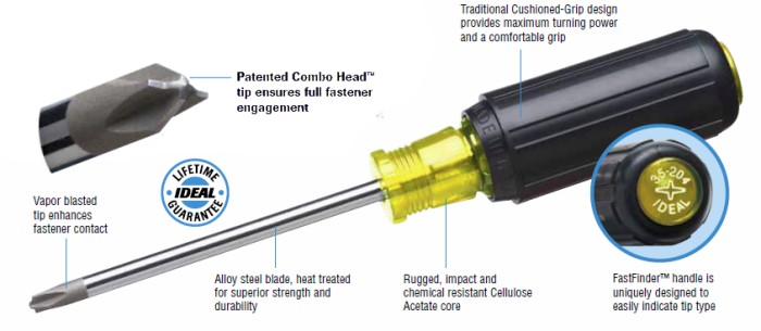Combo Head Cushioned-Grip Screwdrivers - 35-204